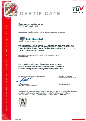 Certification | Teknik Metal